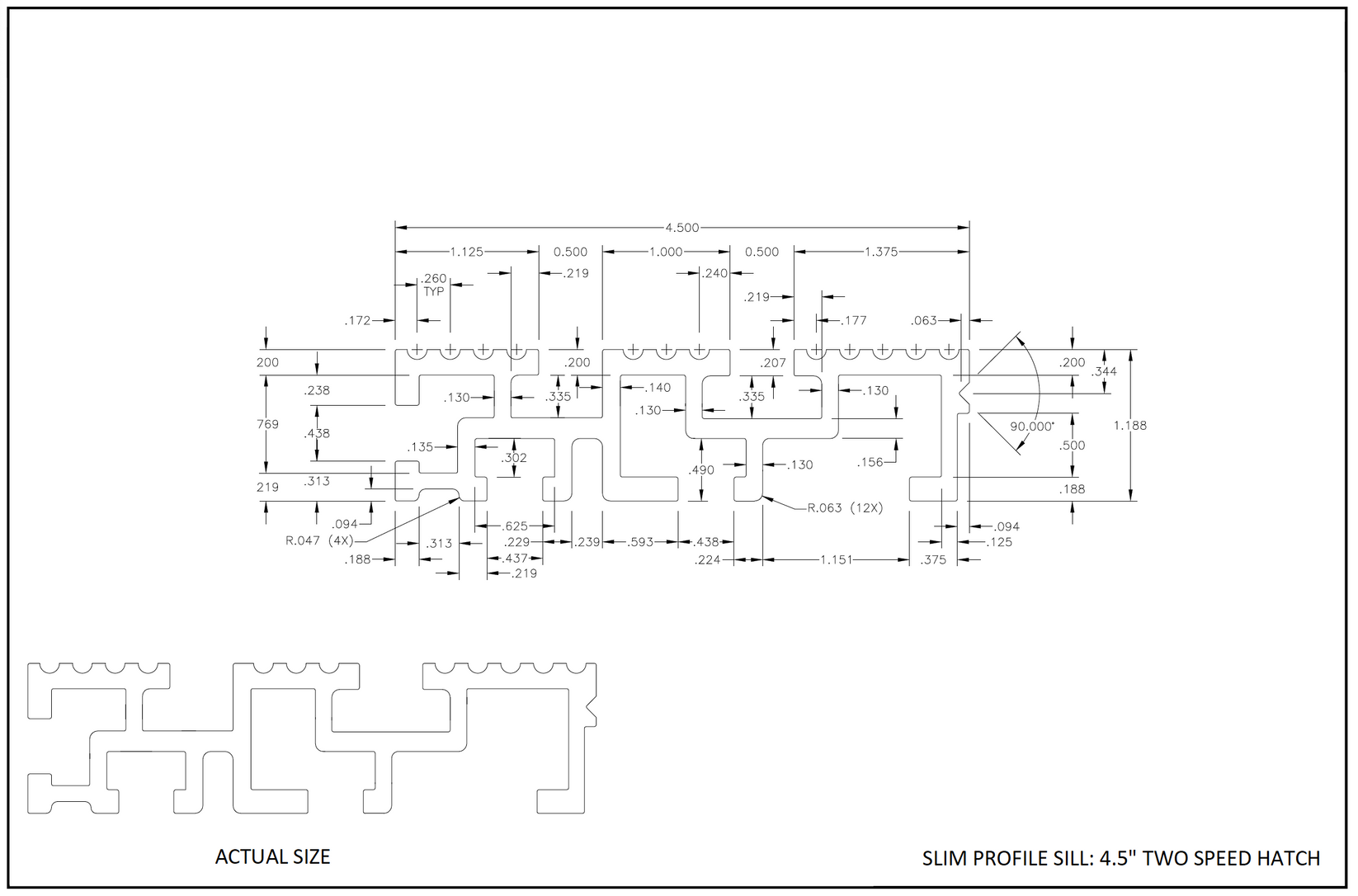 Slim Profile - Nickel Silver Two Speed Hatch Sill 4.5" – Jaxson Steel